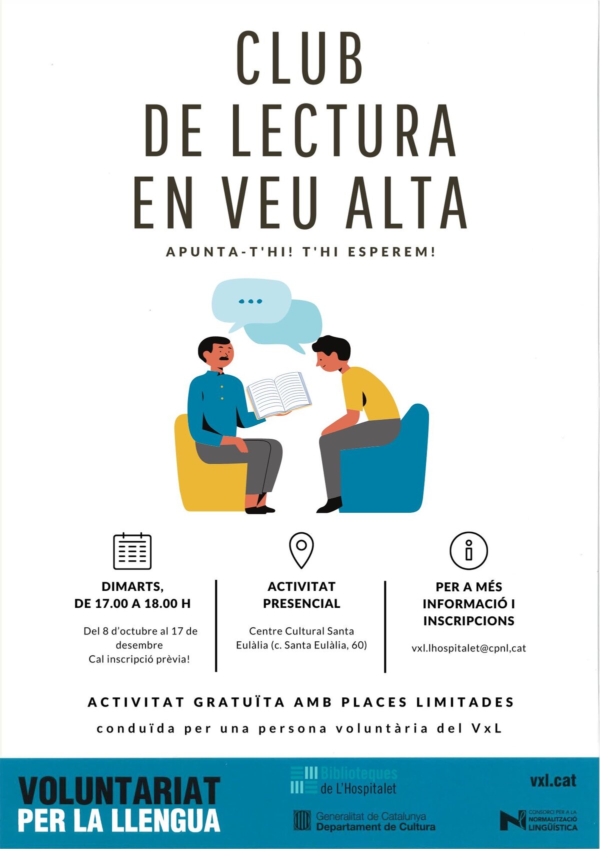 11a sessió del Club de lectura en veu alta en català amb el Voluntariat ...